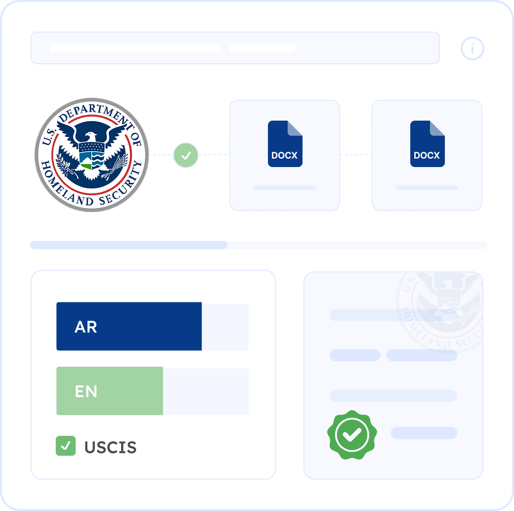 Certified Arabic Translation for USCIS | MotaWord