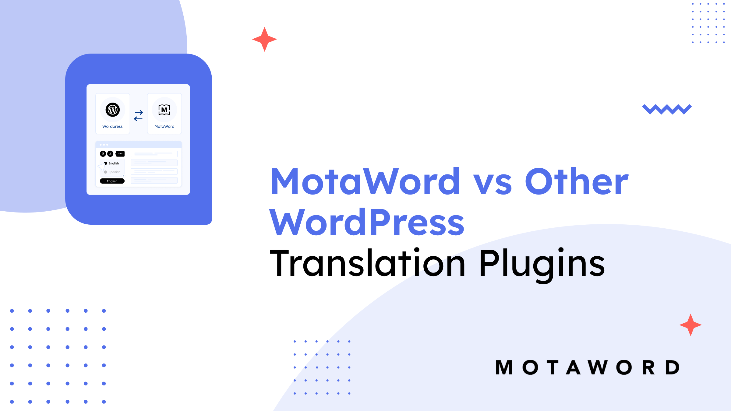 MotaWord contre les 5 meilleurs plugins de traduction WordPress
