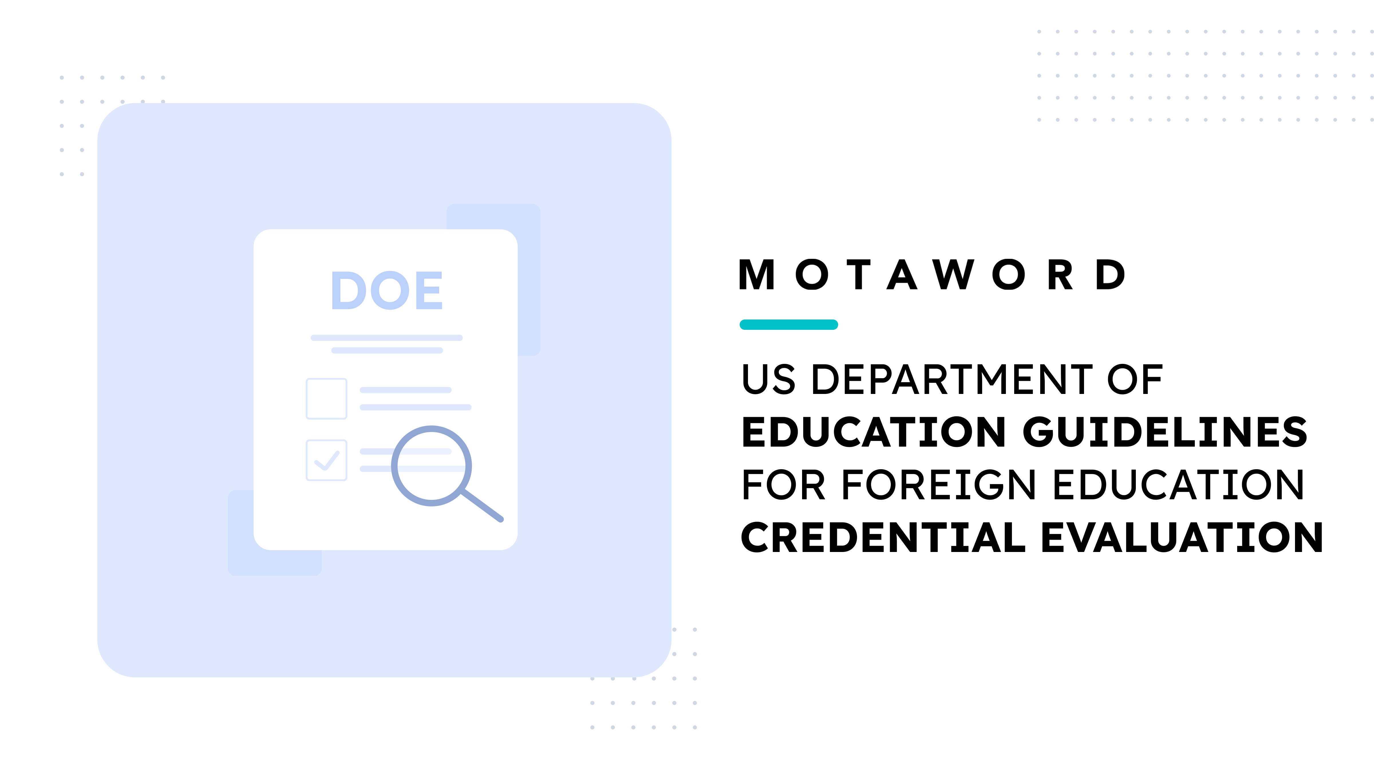 DOE Rules for Foreign Education Credential Evaluation